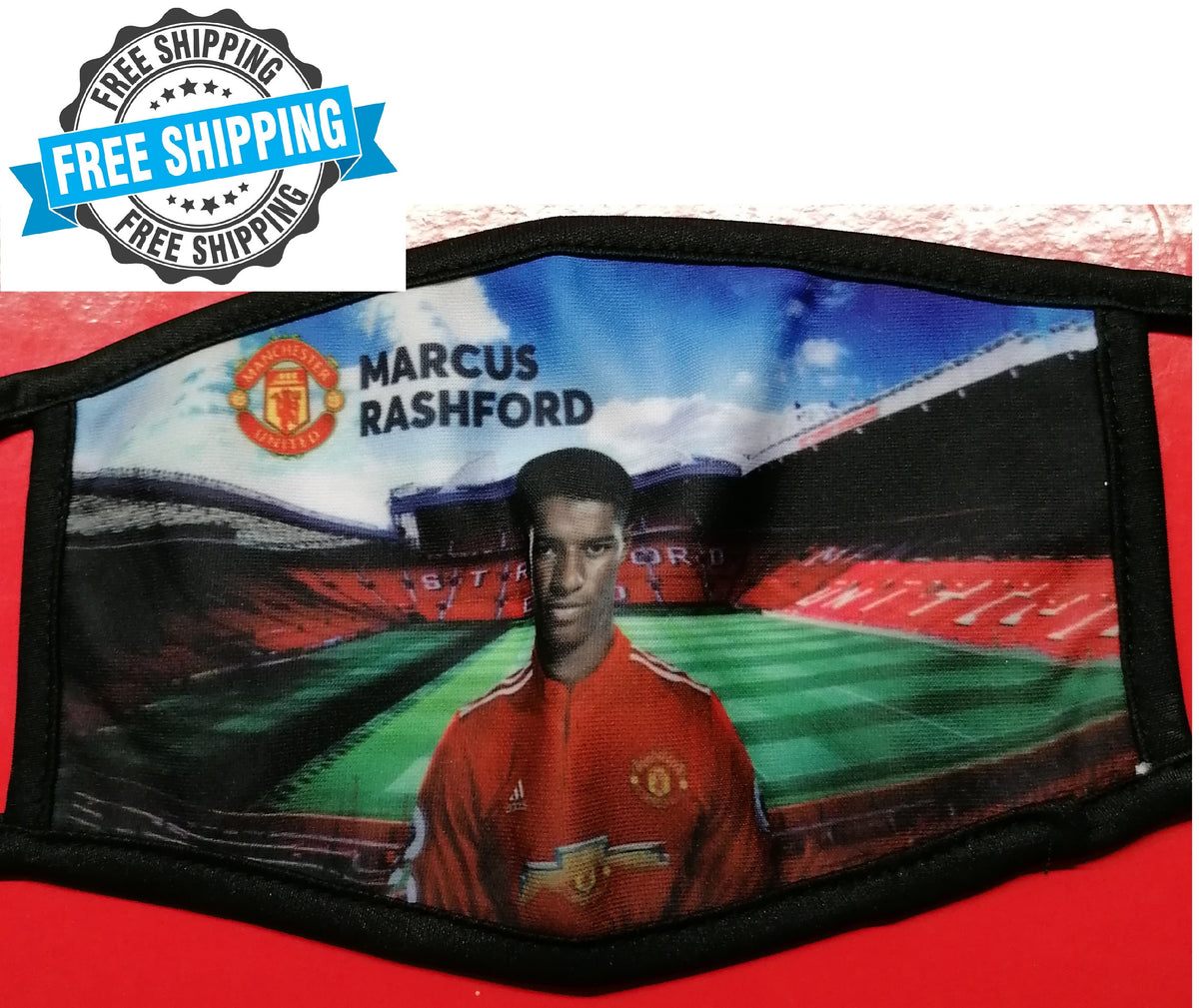 Marcus Rashford Manchester United face mask. – Price Busters Ballina